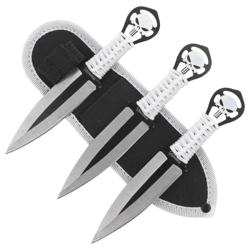Noże do rzucania Martinez Albainox Skulls Set 3 szt White Cord, Satin ...